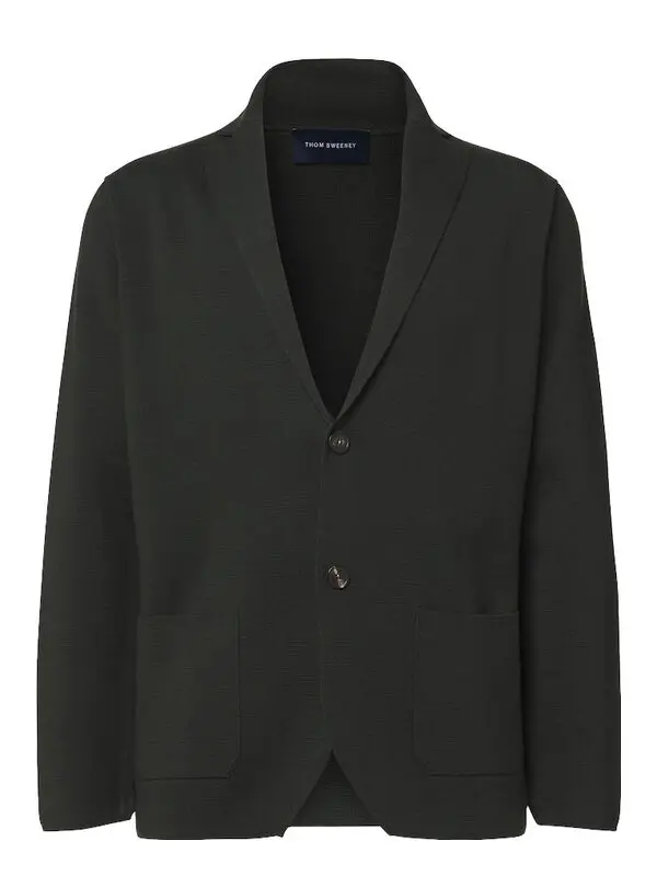 Thom Sweeney Knitted Wool Blazer - Green