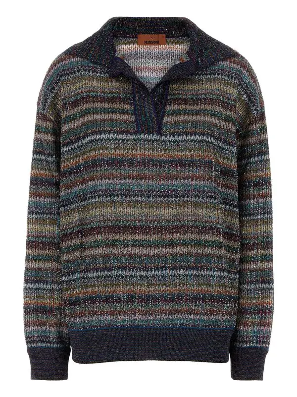 Missoni Embroidered Viscose Blend Polo Shirt - Multicolor