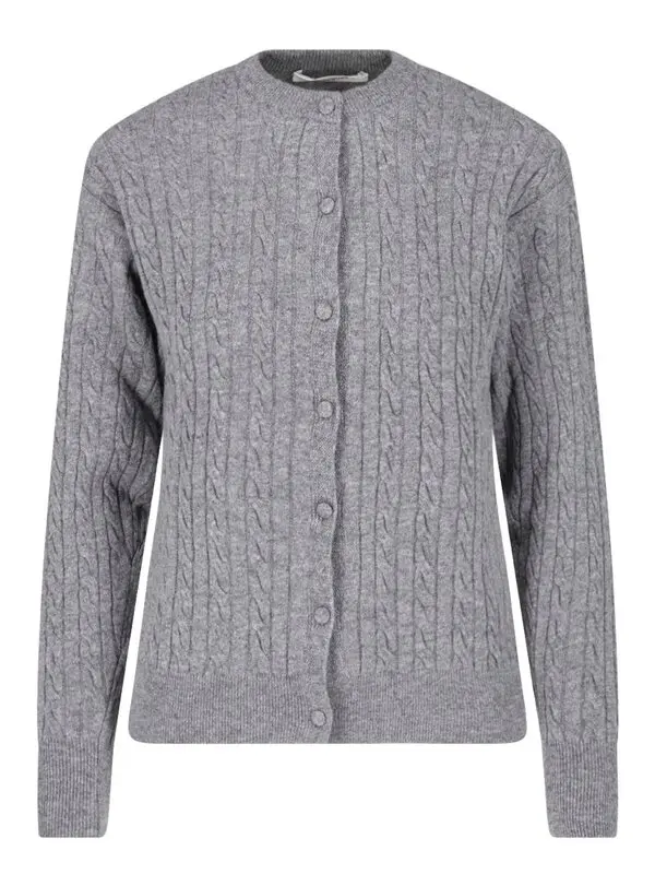 Gimaguas Ribbed Button Cardigan "rina - Gray