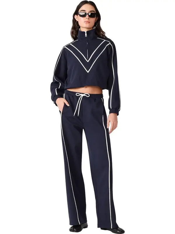 Steve Madden Karline Knit Jacket Long Sleeve Cropped Jackets & Coats - Midnight