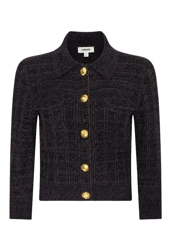 L'Agence Morrigan Tweed Stitch Cardigan - Dark Java Brown