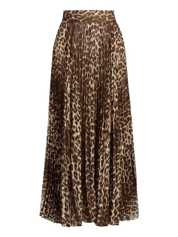 Zimmermann Sunray Pleated Maxi Skirt - Leopard