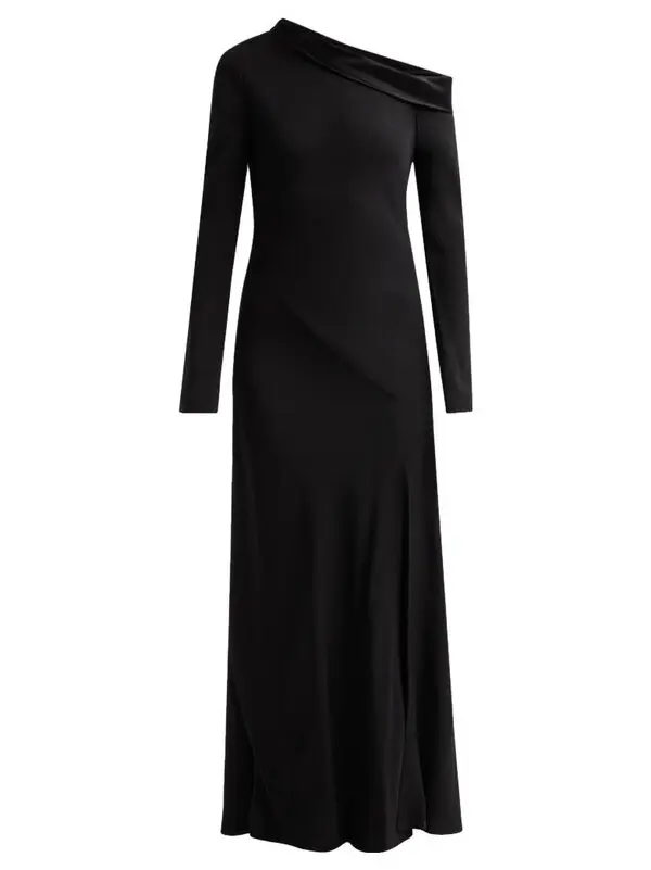 Alberta Ferretti One-shoulder Enver Satin Gown - Multi Black