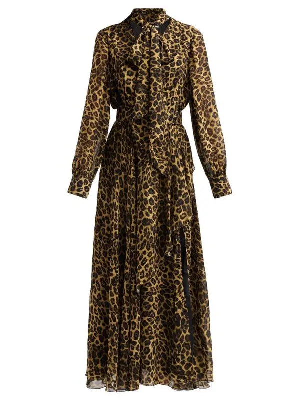 TOCCIN Jane Printed Midi Dress - Leopard
