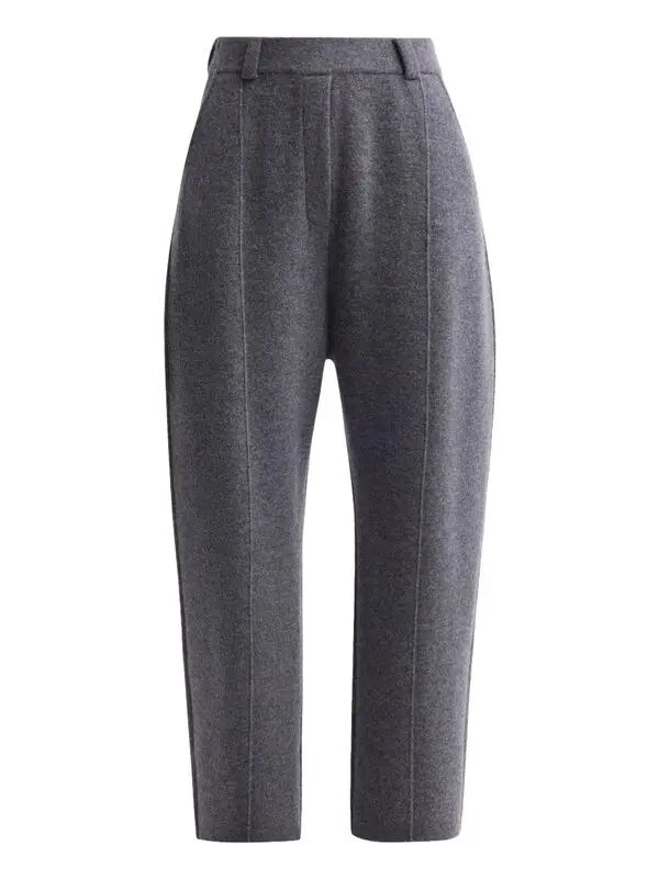 LISA YANG Wrenda Cashmere Knit Barrel-leg Trousers - Graphite