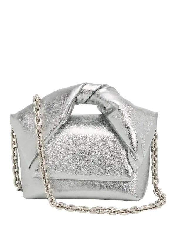 JW Anderson Small Grained Leather Top-handle Bag - Silver