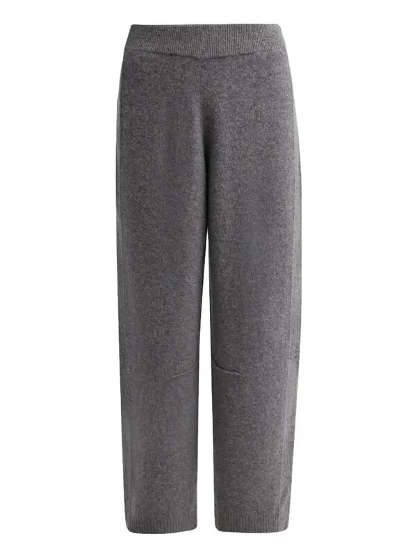 Guest In Residence Wool-cashmere Knit Barrel-leg Pants - Charcoal