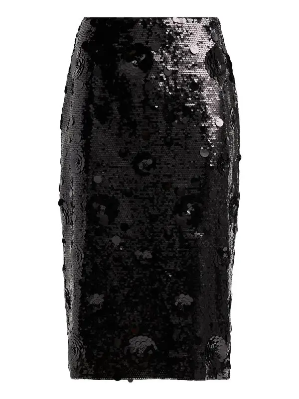 Elie Tahari The Amira Sequin Midi Skirt - Noir