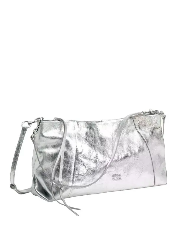 Bimba Y Lola Large -tone Leather Clutch - Silver