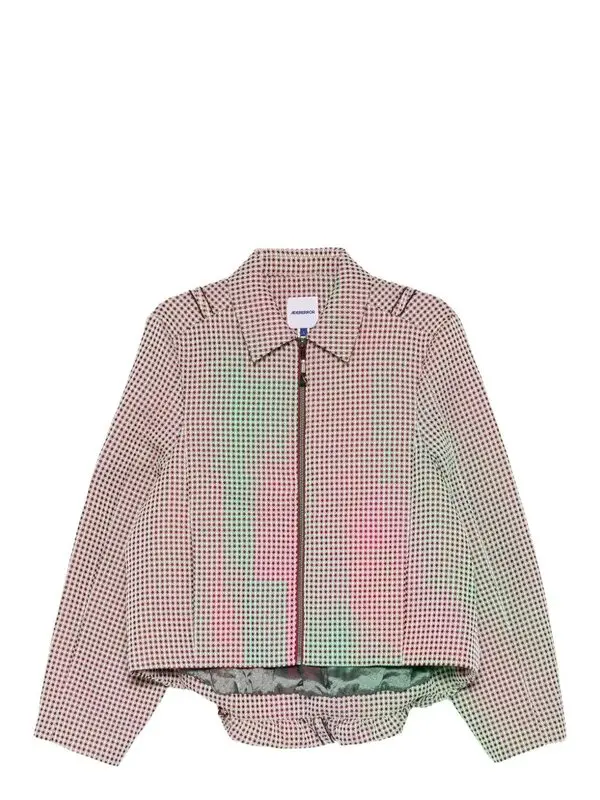 ADER ERROR Check-pattern Zip-up Jacket - Red