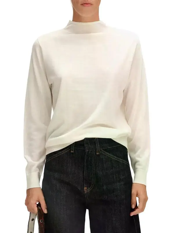 Bimba Y Lola Ivory Merino Wool Turtleneck Sweater - Neutrals