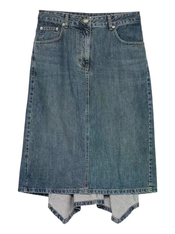 JUUN.J Asymmetric Panelled Denim Skirt - Blue