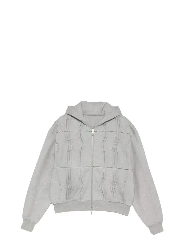 ADER ERROR Pleated Zip-up Hoodie - Grey