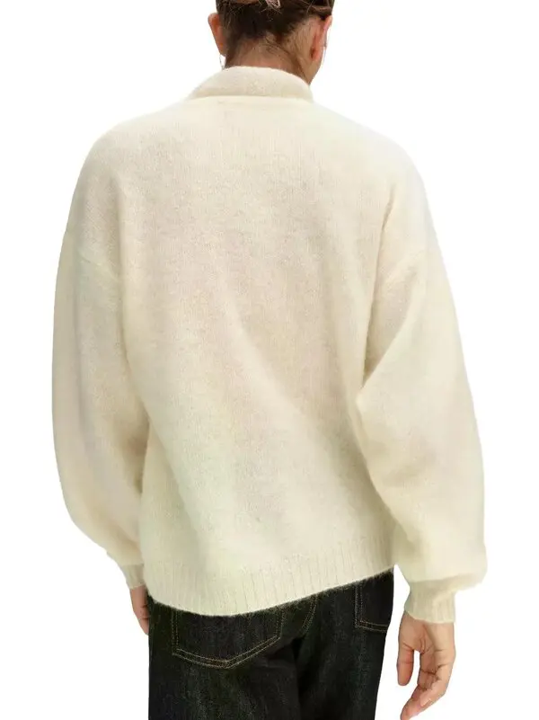 Bimba Y Lola Ivory Wool Openwork High-neck Sweater - Neutrals