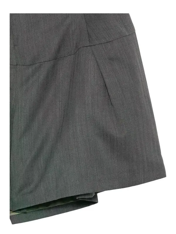 Toga Herringbone Flare Skirt - Grey