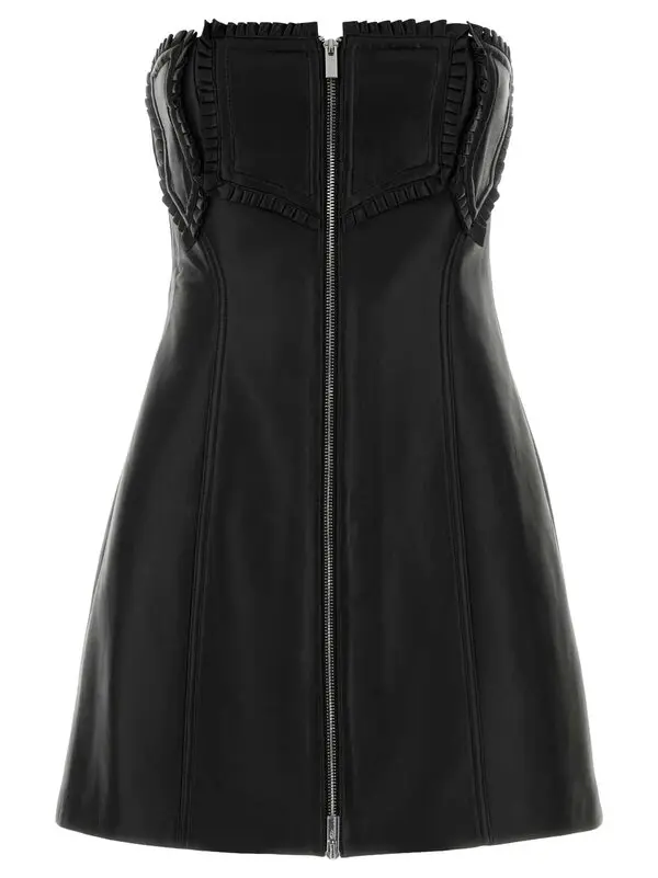 Blumarine Leather Mini Dress - Black