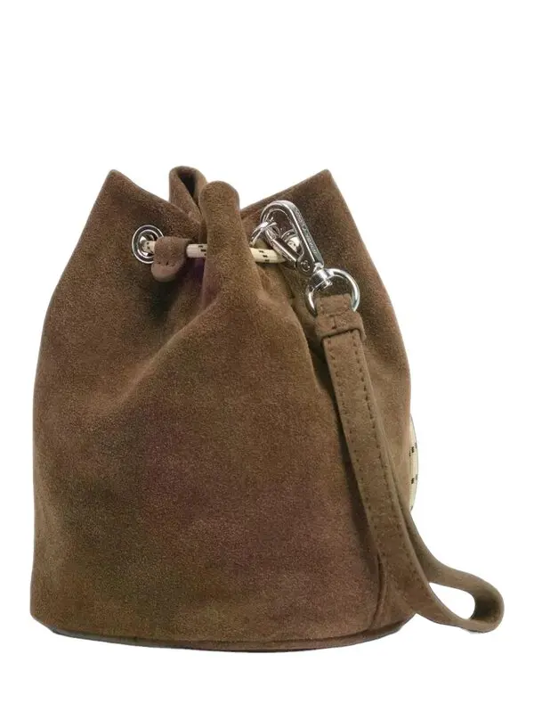 Bimba Y Lola Dark Khaki Cotton And Split Bucket Bag - Brown