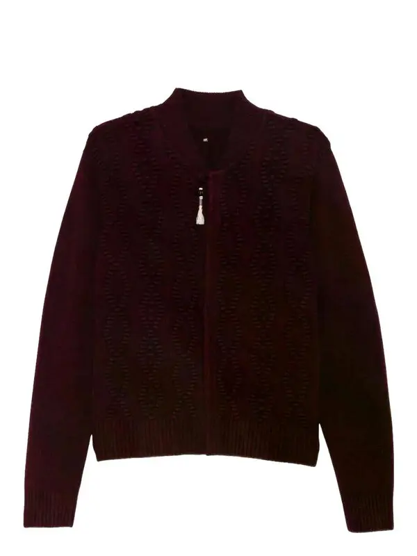 ADER ERROR Cable-knit Tassel-detail Cardigan - Red