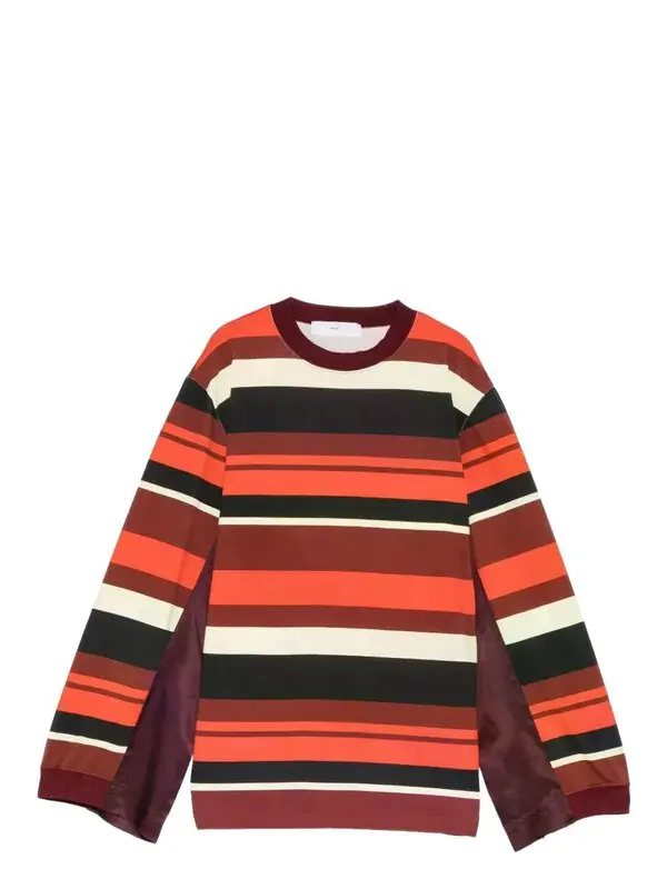 Toga Striped Panelled T-shirt - Orange