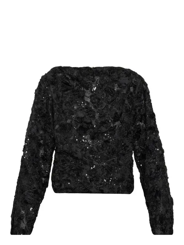 Prabal Gurung Bateau-neck Beaded Blouse - Black