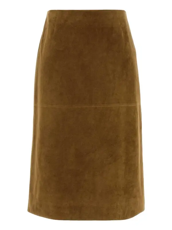 JIL SANDER Biscuit Suede Mini Skirt - Camel