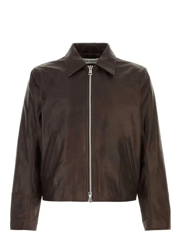 Our Legacy Bovine Leather Jacket With Cotton-viscose Lining - Black