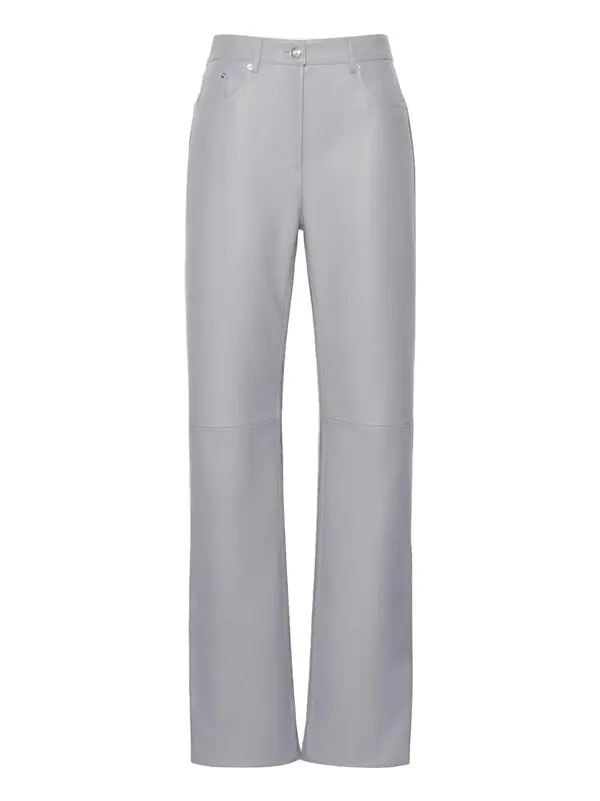 Max Mara Leather And Suede 5-pocket Trousers - Medium Grey