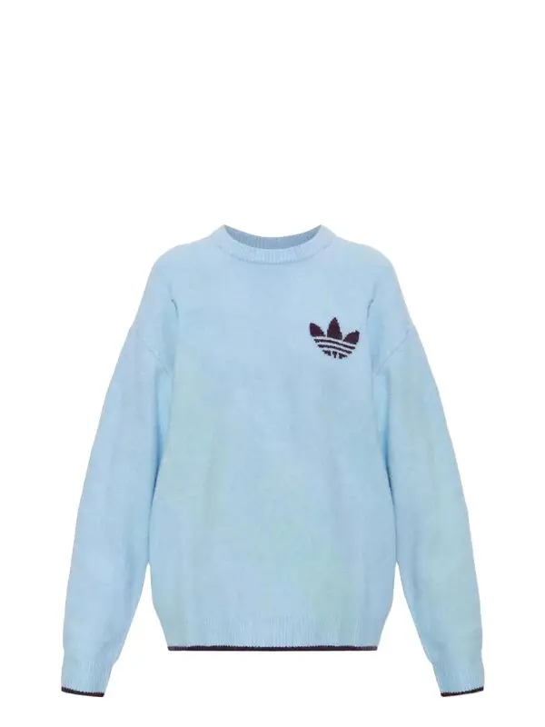 Adidas Ess Knit Tipping Crew Sweatshirt - Blue