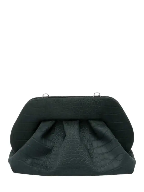 THEMOIRE Bios Medium Bag Suede With Croc Effect - Green