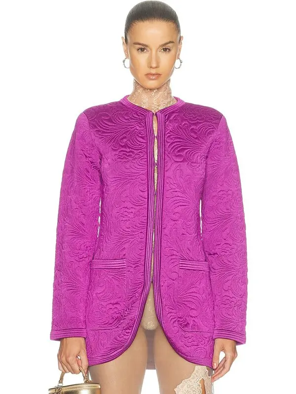 Valentino Garavani Stretch Viscose Cardigan In Purple - Primula