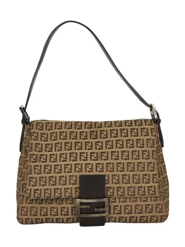 Fendi Zucchino Mama Baguette Shoulder Bag - Brown