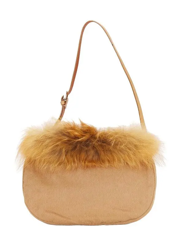 Fendi Fur Shoulder Bag - Brown