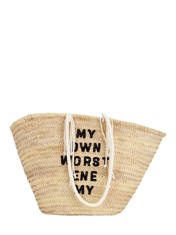 Celine X David Kramer Raffia Panier Tote Bag - Beige