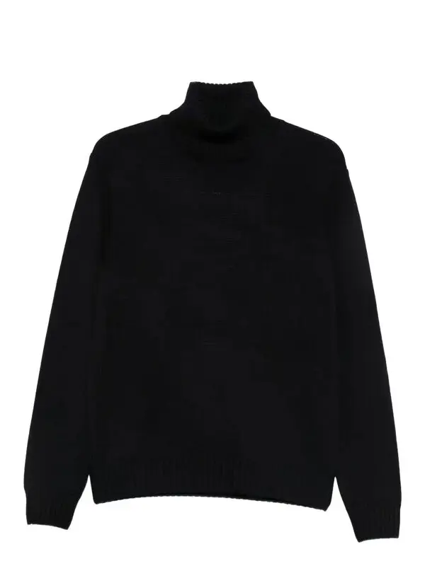 HERITAGE Ribbed-knit Roll-neck Sweater - Blue