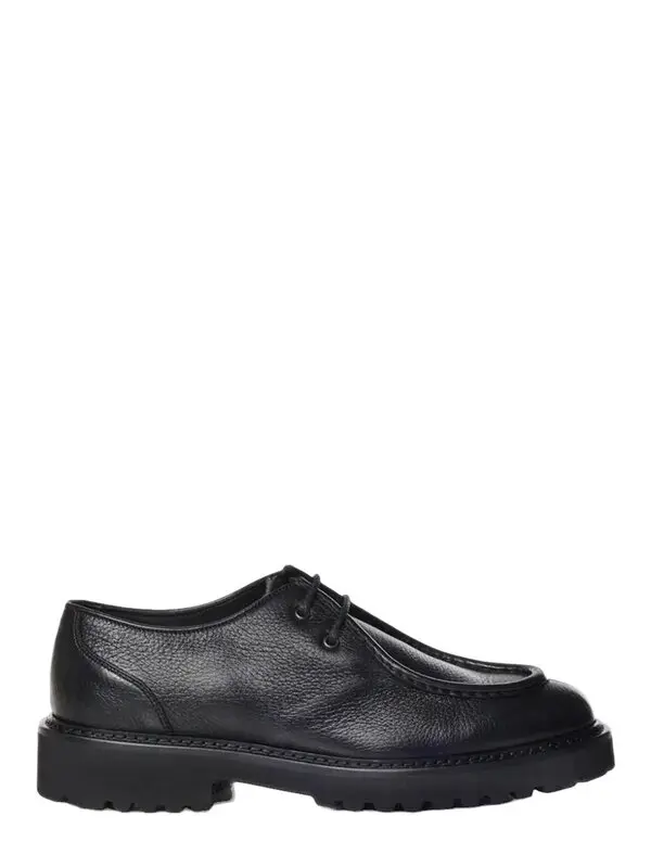 DOUCAL'S Grain-leather Lace-up Shoes - Black