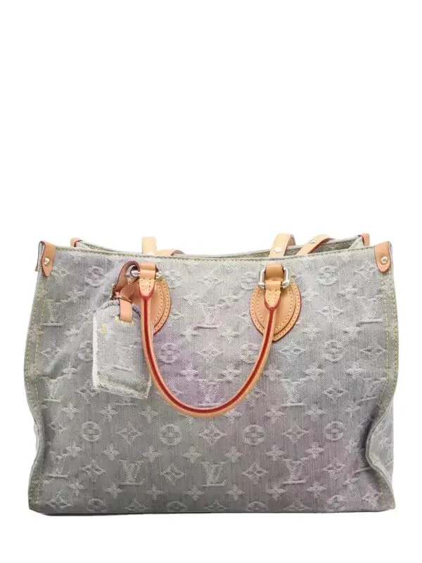 LOUIS VUITTON 2021-2026 Monogram Denim Onthego Mm Satchel - Grey
