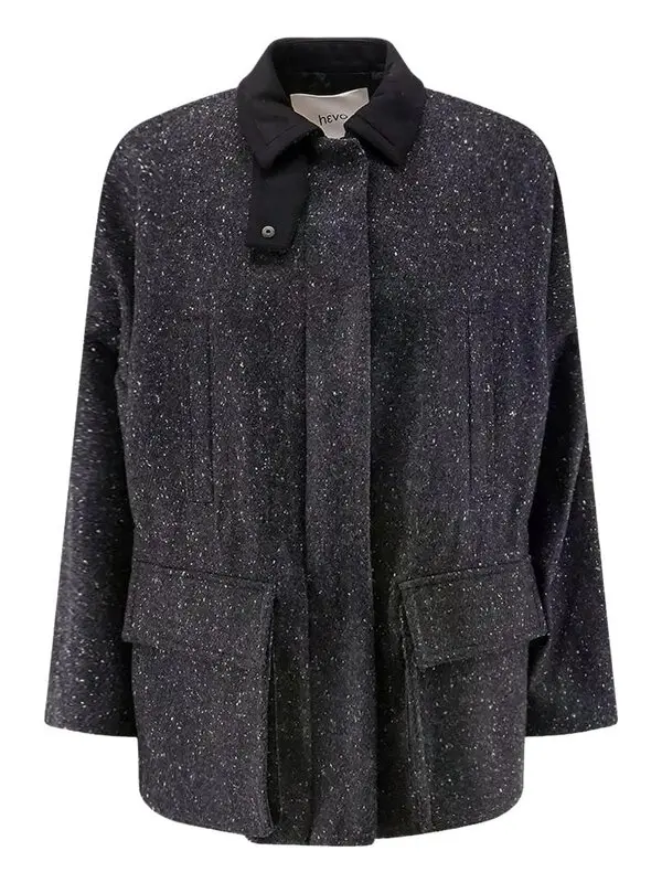 HEVO Castel Del Monte Flecked Button-cuff Coat - Grey