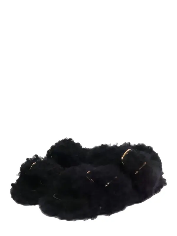 Marni Buckle-fastening Fur Sandals - Black