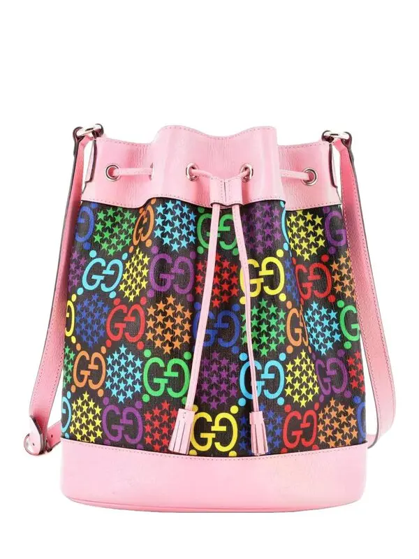 Gucci Psychedelic Print Gg Coated Canvas Medium Bucket Bag - Multicolour