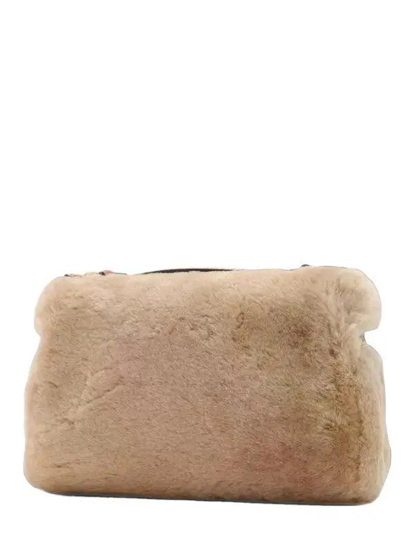 Tory Burch Romy Shearling Slim Top Handle Bag - Neutrals