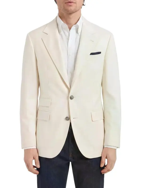 Brunello Cucinelli Single-breasted Tailored Blazer - White