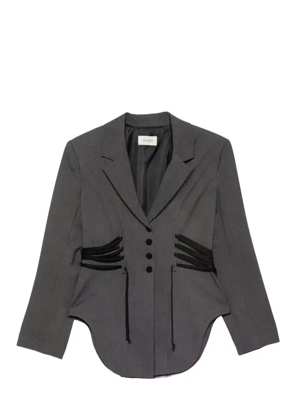 VICOLO Lace-up Blazer - Grey