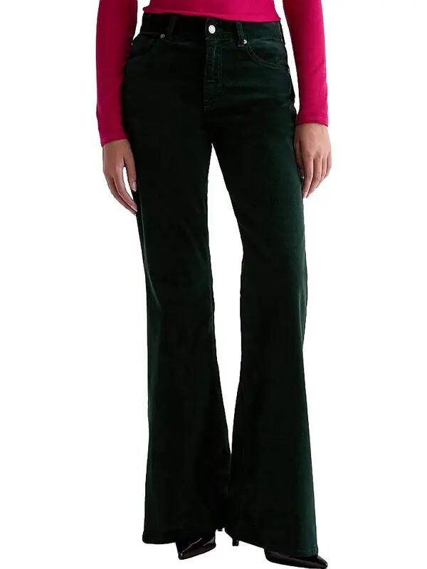 Ag Georgia Mid Rise Velvet Flare Jeans - Pine