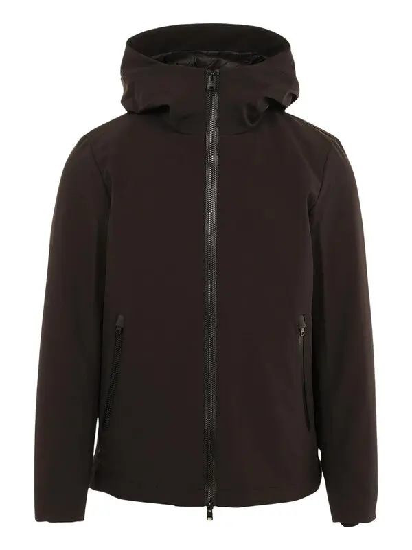 Woolrich Hooded Zip-up Jacket By - Black
