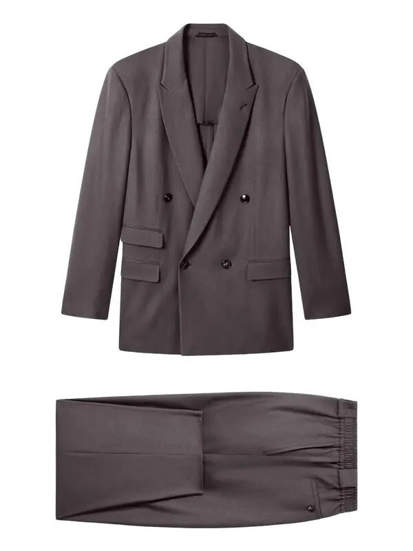Giorgio Armani Suit In Fluid Virgin Wool - Grey
