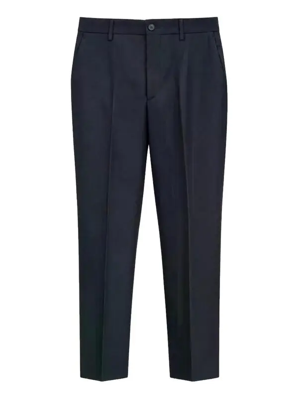 Etro Logo-embroidered Tapered Trousers - Blue