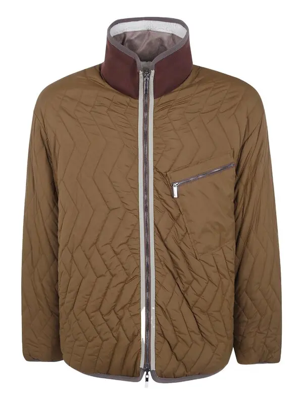 Emporio Armani Full Zip Bomber Jacket - Breen