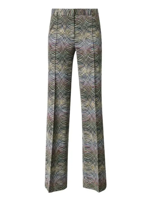 Missoni Chevron Knitted Trousers - Multicolour
