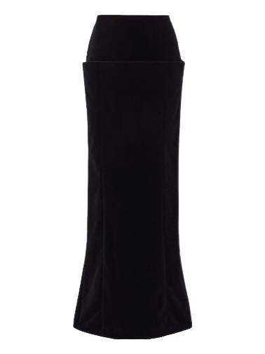 Alaïa Cotton Velvet Maxi Skirt - No