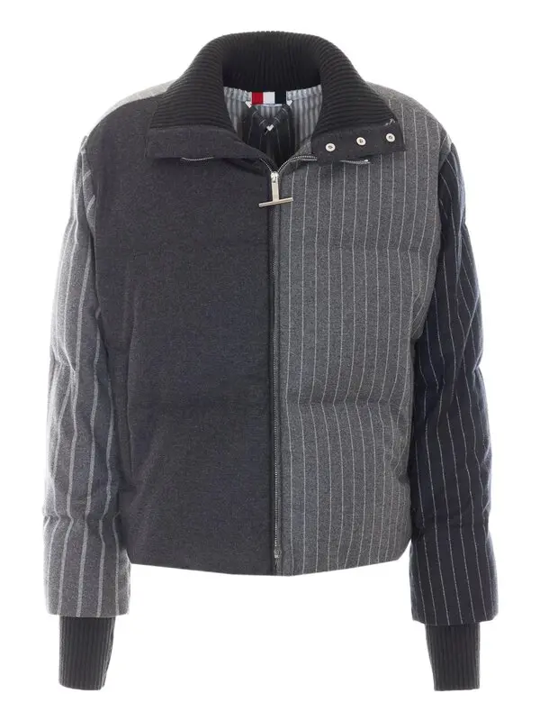 Thom Browne Panelled Puffer Jacket - Medium Grey